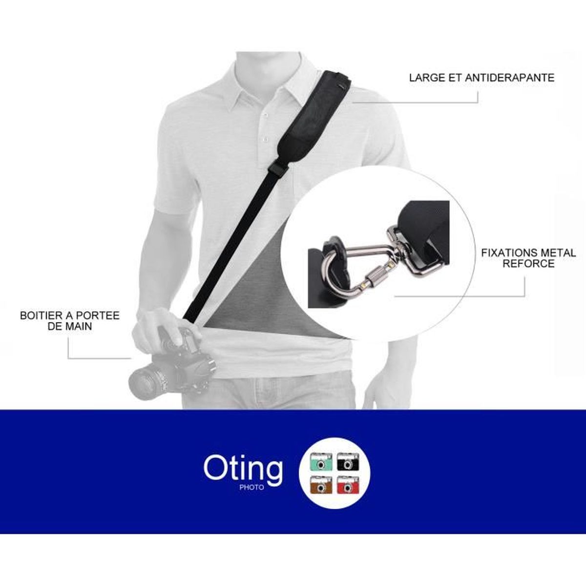 Rapid Steel – Sangle d'Epaule Rapide Universelle pour Appareils Photos ...