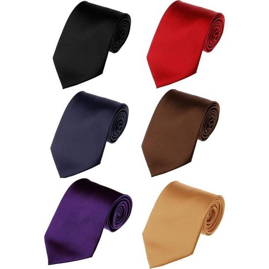 Lot De 6 Cravates Classiques Pour Homme 100 % Soie Tissée Jacquard[c208 ...