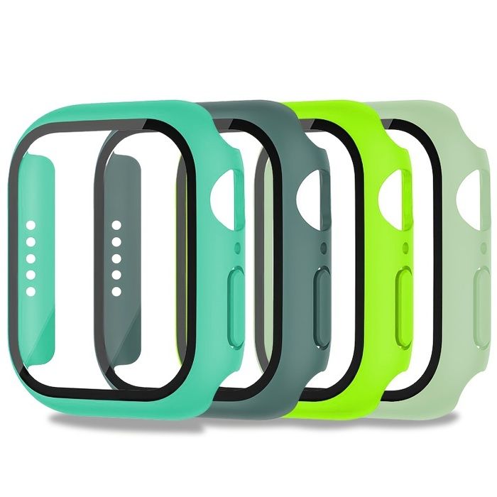Lot de 4 coques de protection d'écran en verre trempé pour Apple Watch ...