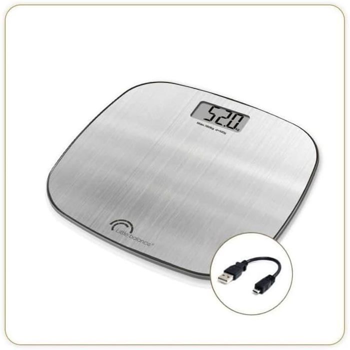 8416 Inox Soft USB, Pèse-personne sans piles, Rechargement USB, 180 kg ...