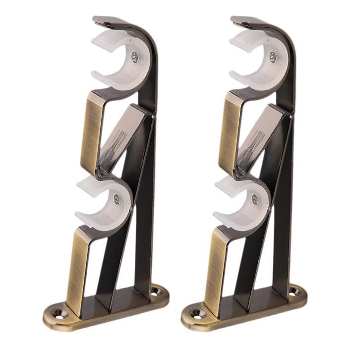 RIDEAU - DOUBLE RIDEAUX Support de barre à rideaux 2 pièces - Cdiscount ...