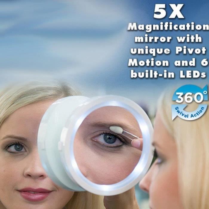 8x Loupe ronde LED lumineux Salle de bains Maquillage Cosmetic Mirror ...