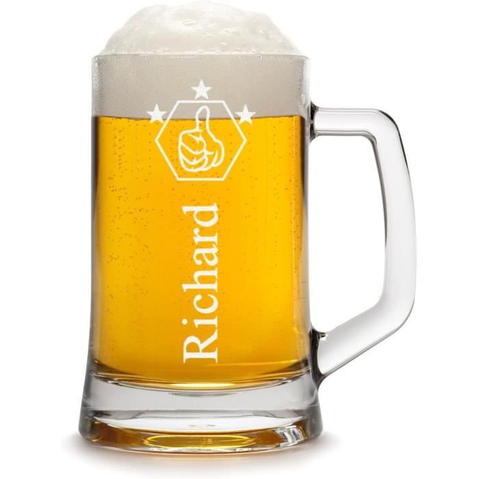 Chope à bière personnalisée avec Gravure d'un nom - idée Cadeau chope à ...