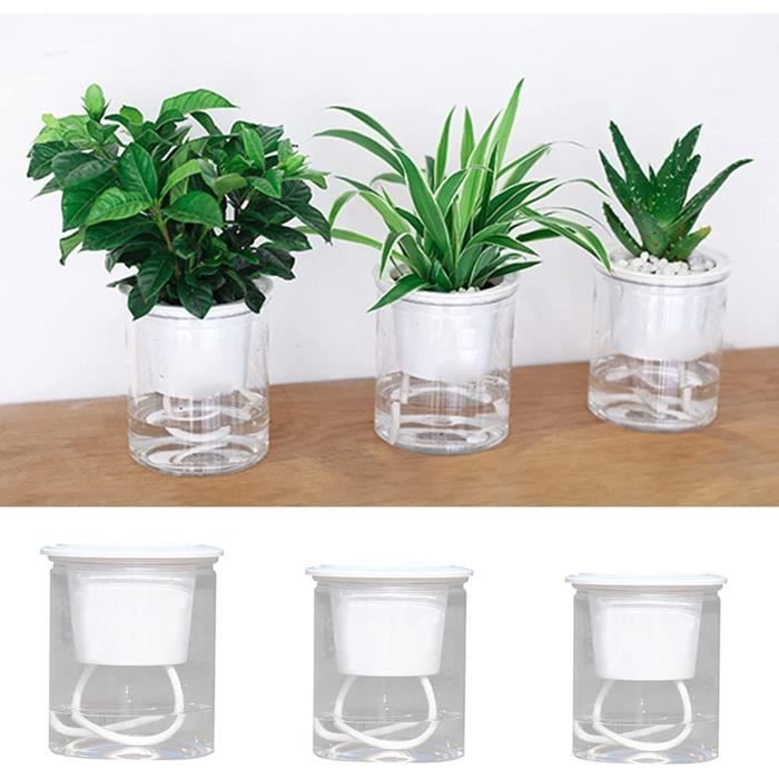 Lot De 4 Jardinières À Arrosage Automatique, Pots De Fleurs À Arrosage Automatique En Plastique ...