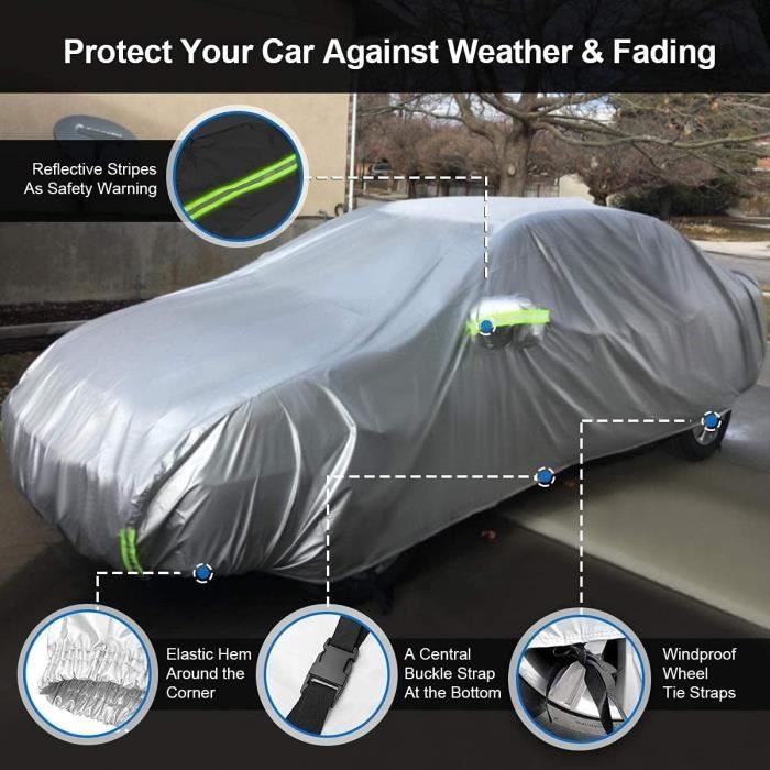 Housse Protection Voiture Bâche Etanche Couverture Bandes ...