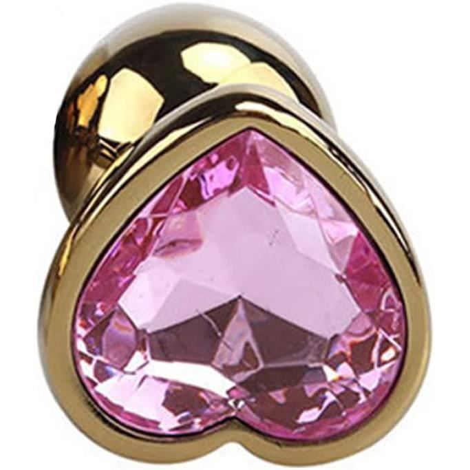 Butt Plug Or Avec Crystal Heart Boost, Anal Plug Set (Petit 28Mm, Moyen ...