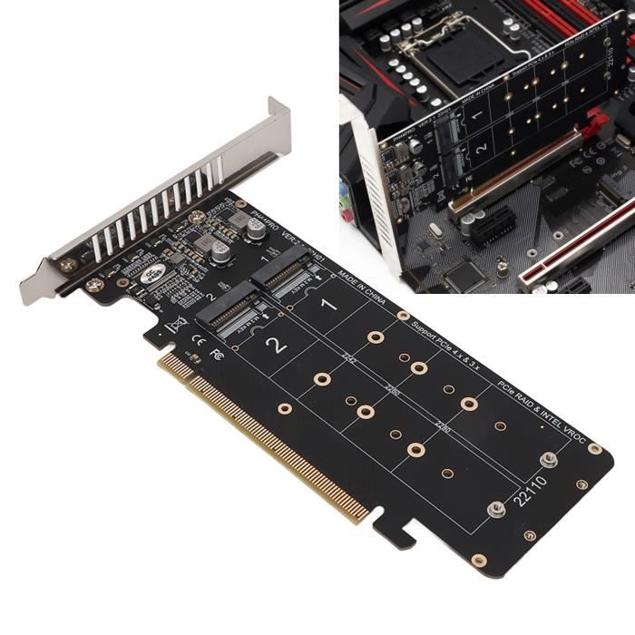 XIJ adaptateur PCIE X16 vers M.2 M KEY Carte D'extension PCIE X16 vers ...