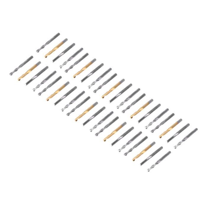 HEN--mèches de routeur CNC Fraises en Bout, 40 Pièces/Ensemble ...