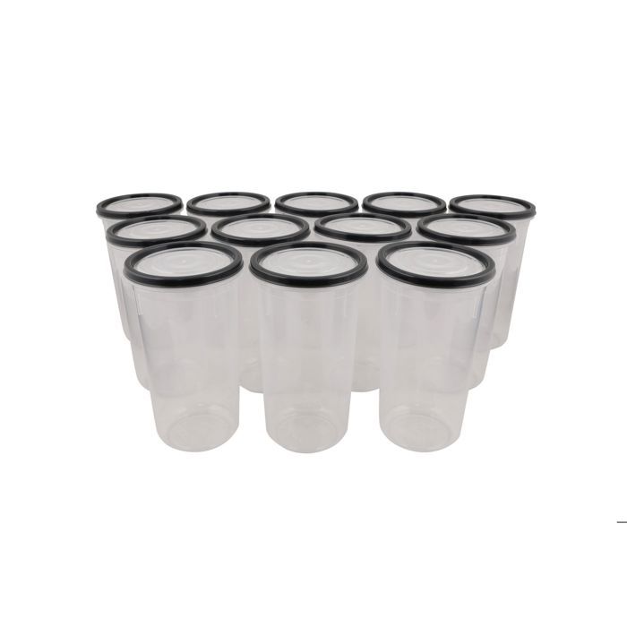 Lot de 12 boites de conservation Sulot 1,725L Gris et Transparent ...