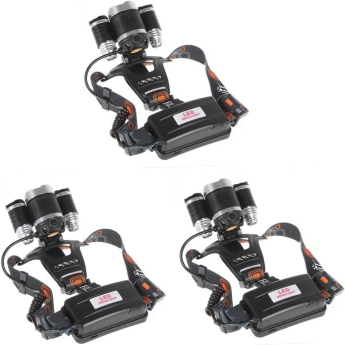 3 Pièces 6000 4 Lampe Frontale Portable Light Sports De Plein Air ...
