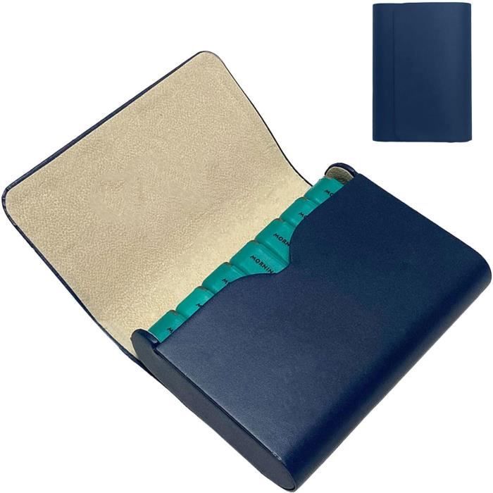 Pilulier 7 jours pour matin, midi, soir, voyage, avec cuir synthétique (pilulier 7 jours, 4[S623 ...