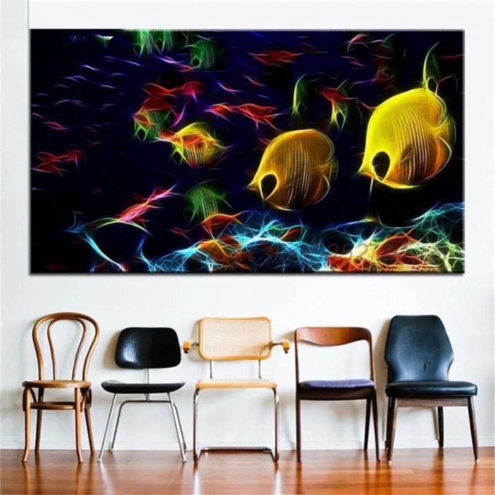Broderie Diamant Kit Complet Poisson Tropical,5D Diamond Painting Grand ...