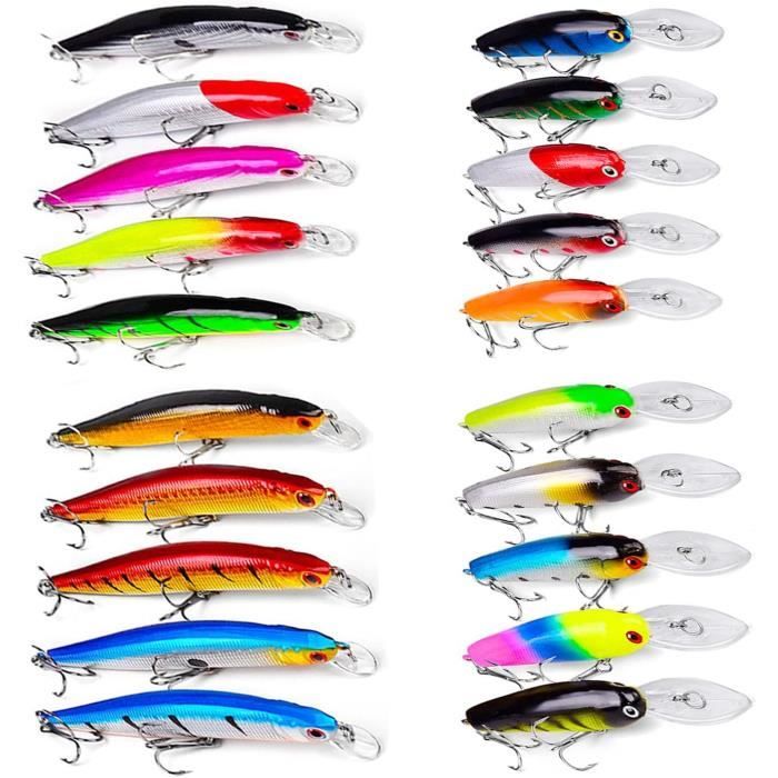 Lot De 20 Leurres Pour Pêche À La Truite 8 G-8,5 G, 9 Cm-10 Cm, Shallow ...