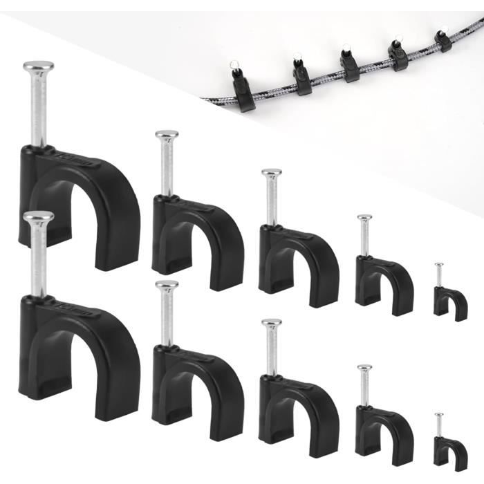 500 Pièces Cavalier Cable Electrique,Accroche Cable Avec Clou En Acier ...