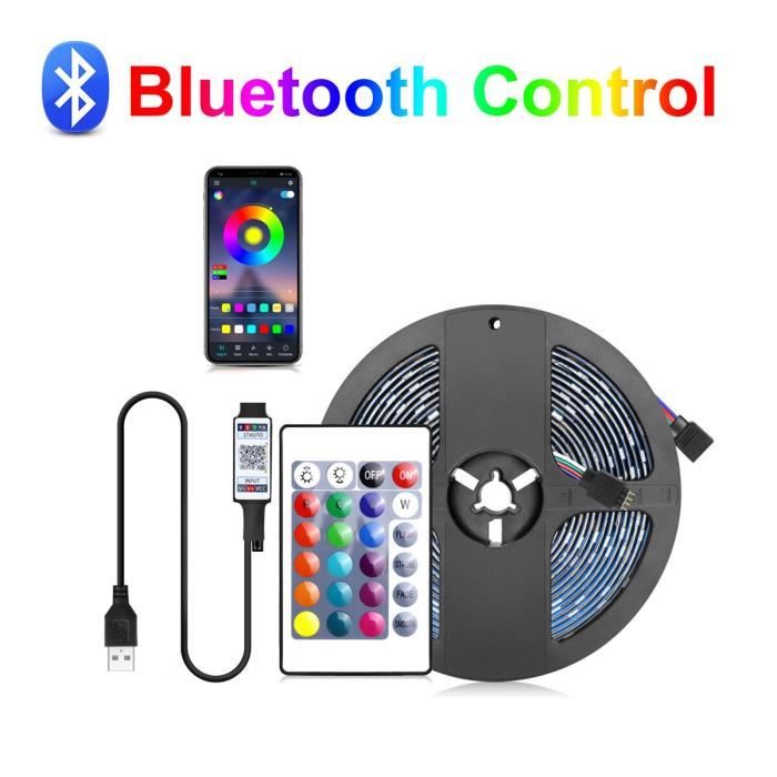 BANDE LED,Bluetooth Controller-5M--Bandes lumineuses Led Bluetooth USB ...