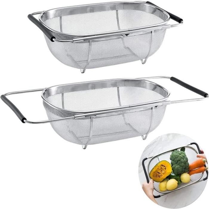 Passoire Inox Evier Retractable Passoire Fine Avec Poignées Passoire ...