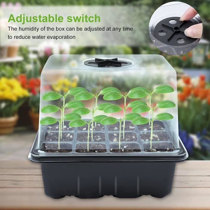 8 Pièces Bac à Semis Mini Serre pour Semis Potager avec Couvercle ...