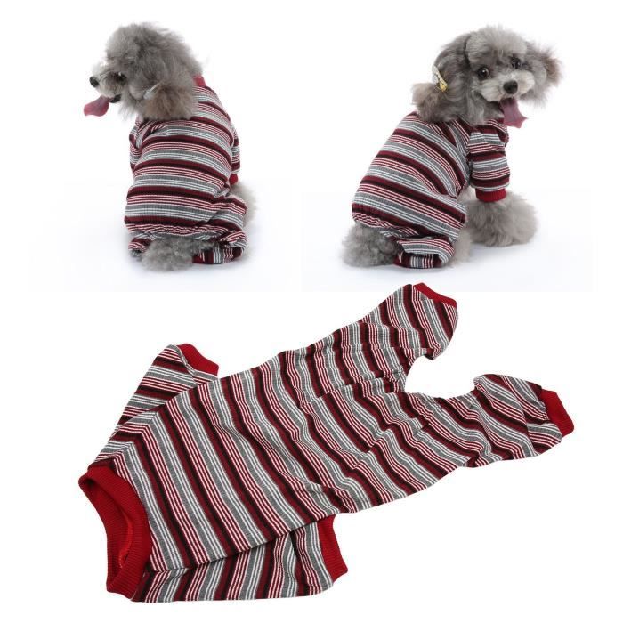Drfeify Pyjama rayé pour chien Pyjama pour chien rayé à la mode mignon ...