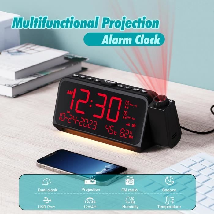 Radio Réveil À Projection Pour Le Plafond De La Chambre, Double Réveil ...