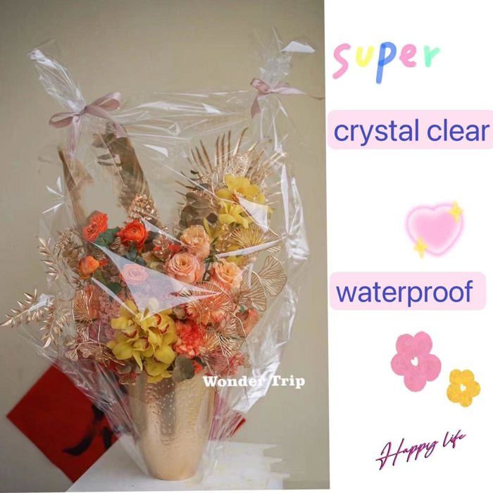 30M Papier Emballage Transparent Rouleau Plastique Transparent Papier ...