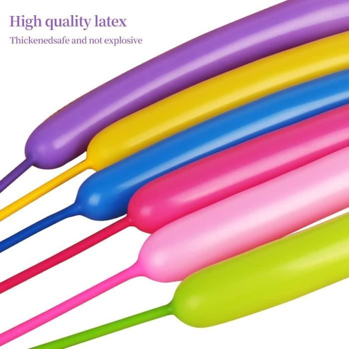 Lot De 100 Ballons À Modeler Longs Ballons Colorés À Gonfler + Pompe À ...