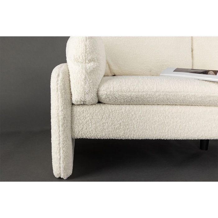 Vindel canapé 2 places teddy blanc. - Cdiscount Maison