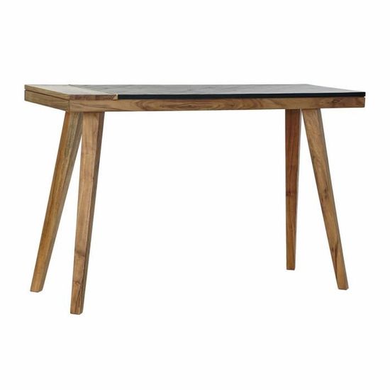 Console marron noir acacia doré (117 x 40 x 74 cm) - Cdiscount Maison