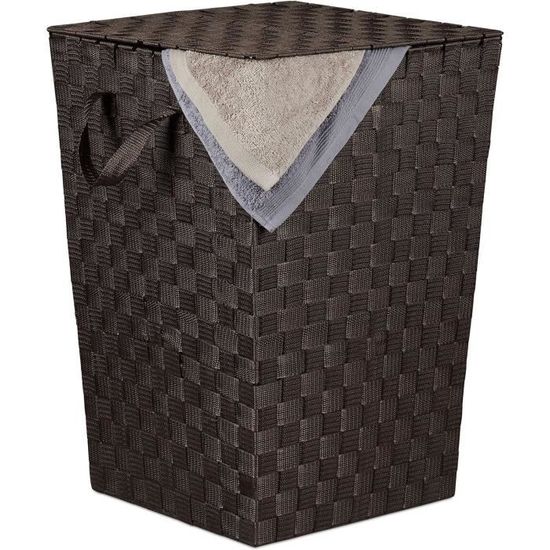 Panier À Linge Avec Couvercle, Volume 50 Litres, Apparence Tressée ...