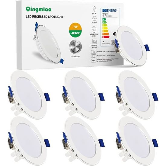 Lot de 4 Spot LED Encastrable Downlight Rond Plat 225mm, 20W. Couleur ...