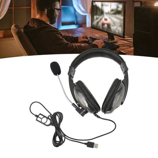 Casque Gaming USB avec Micro pour PC, Son Hi-Fi, Filtre de Bruit ...
