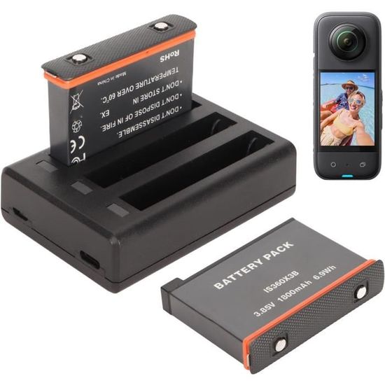 Lot De 2 Batteries De Rechange Pour Insta 360 X3 1800 Mah Avec 3 Canaux ...
