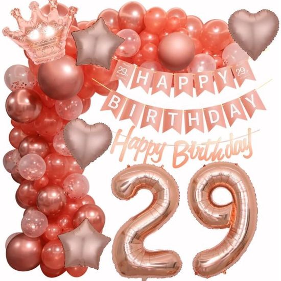 Guirlande Ballons 29 Ans Anniversaire Femme,29 Ans Arche Ballon Or Rose ...