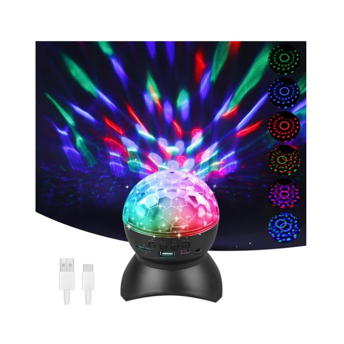 Boule disco rechargeable RVB LED haut-parleur Bluetooth boule disco ...