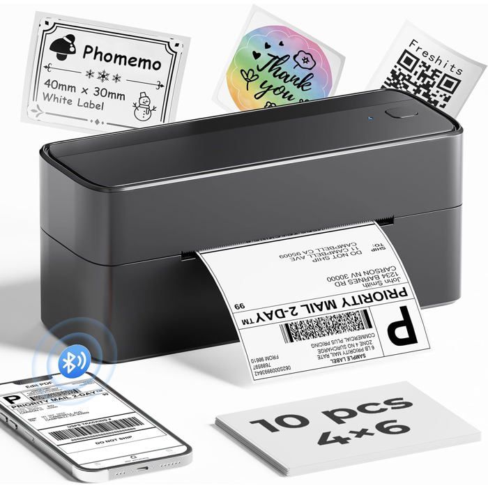 241BT Thermal Label Printer,4X6 Self-Adhesive Label Printer,Bluetooth ...