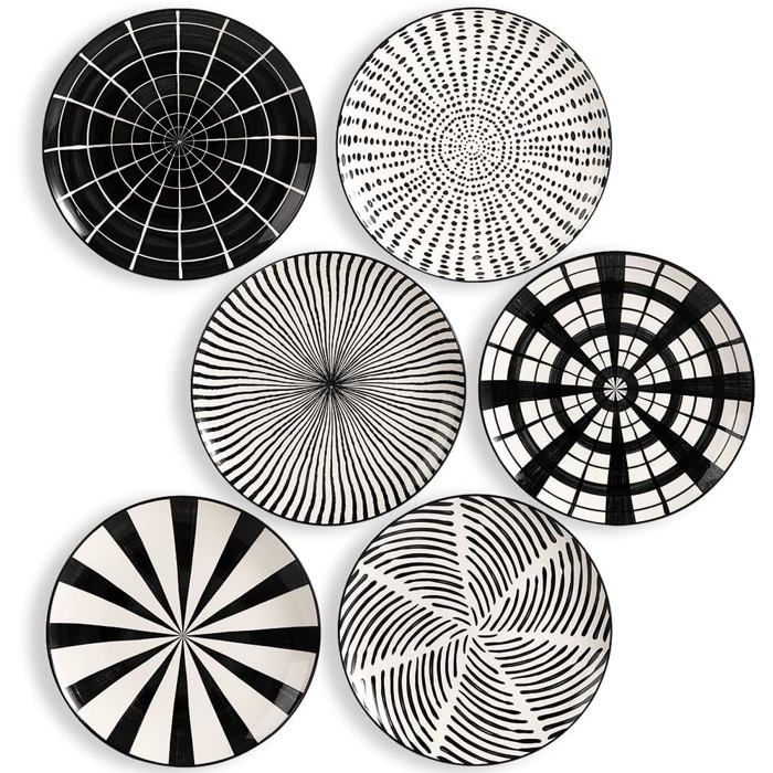 Assiettes Plates Porcelaine Noir - Grande Assiette Plate Ceramique de ...