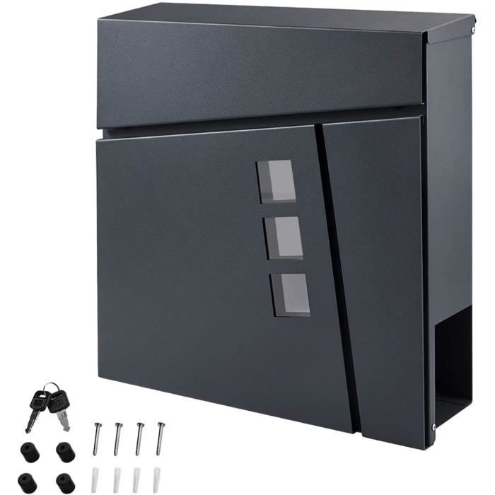 Boîte aux lettres murale Bonade - En acier galvanisé - Anthracite ...