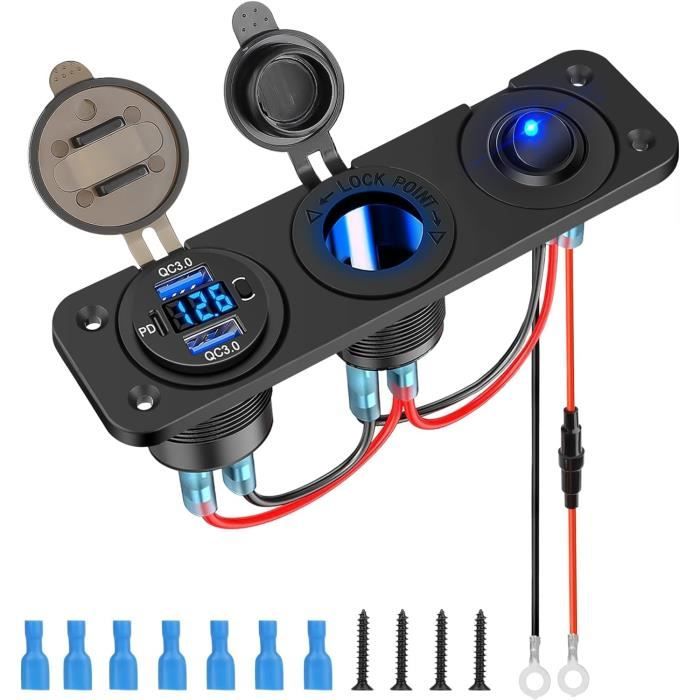 Chargeur De Voiture Usb 12V, Double Prise Qc3.0 Et Pd Type C ...