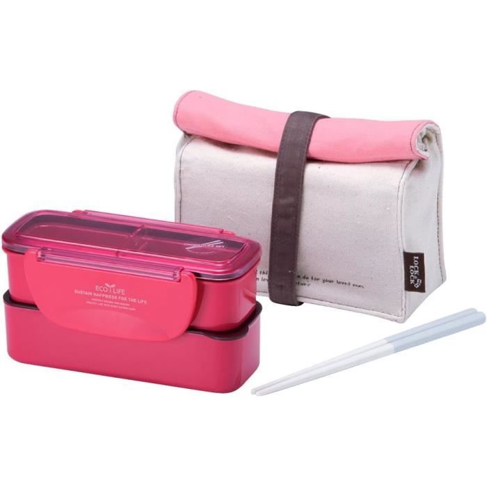 Rectangulaire Slim Lunch Box Bento Set-Hpl740P, Pink[J3413] - Cdiscount ...