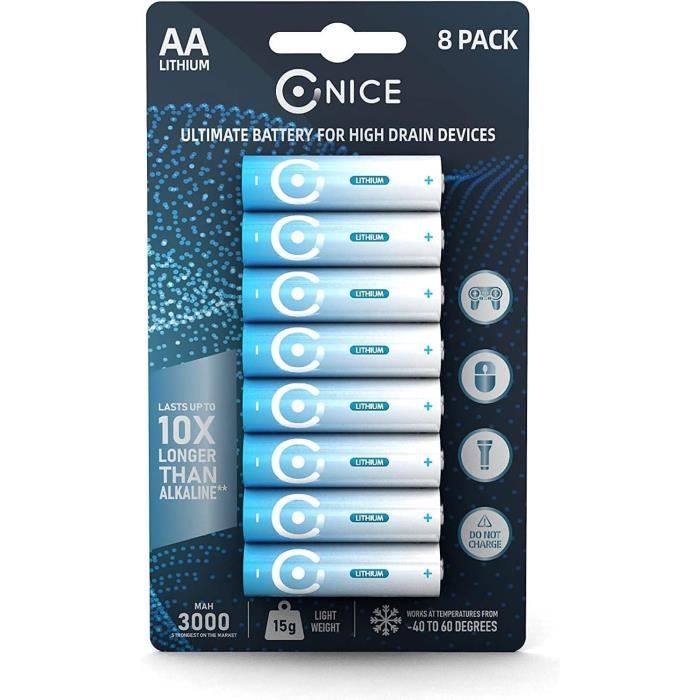 (Pack De 8) AA Piles Lithium Mignon L91 3000mah Non rechargeable1,5V ...