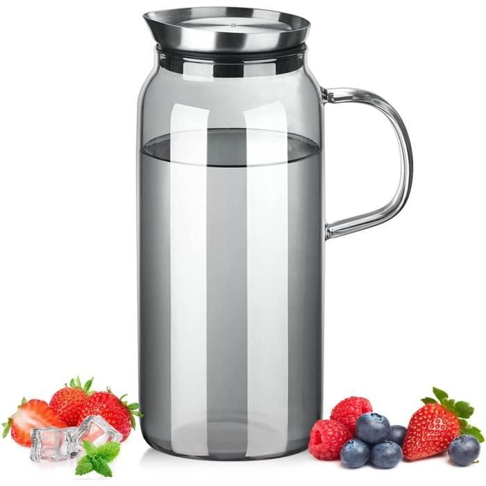 Carafe En Verre Noir 1500 Ml (Pleine Capacité) Carafe À Eau En Verre ...