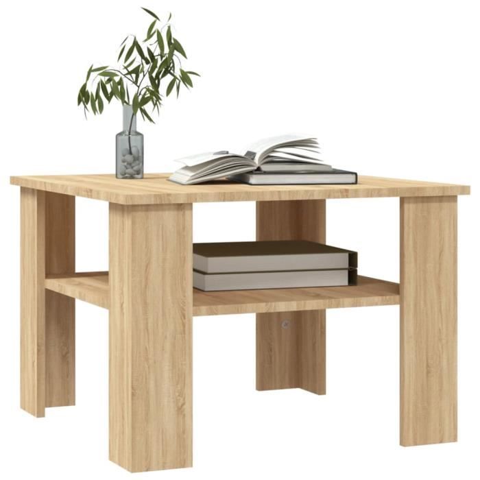 OLL Table basse Chêne sonoma 60 x 60 x 42 cm Aggloméré 106976 ...