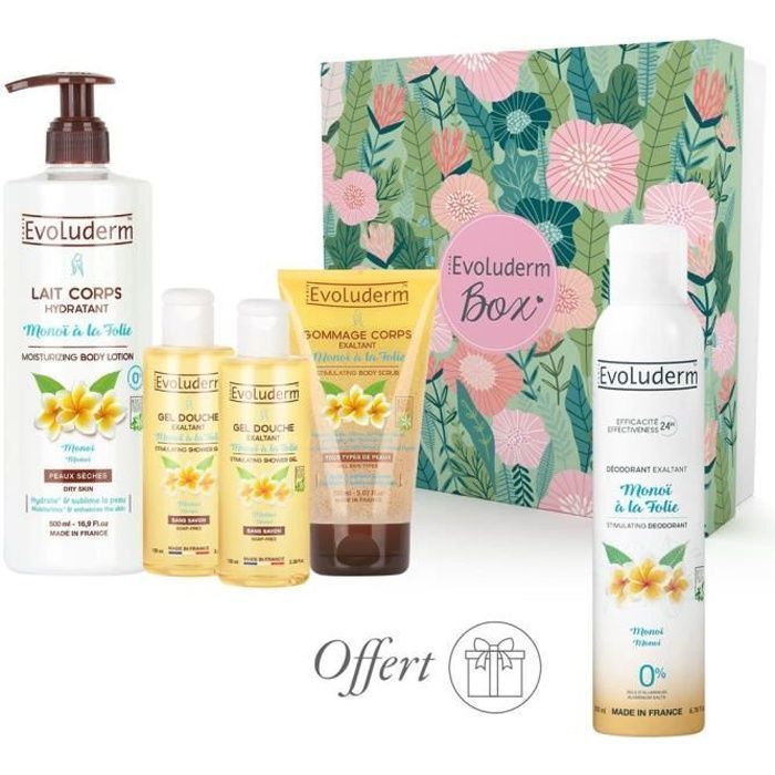 EVOLUDERM - Coffret cadeau Exaltant 5 produits Corps Monoï à la Folie ...