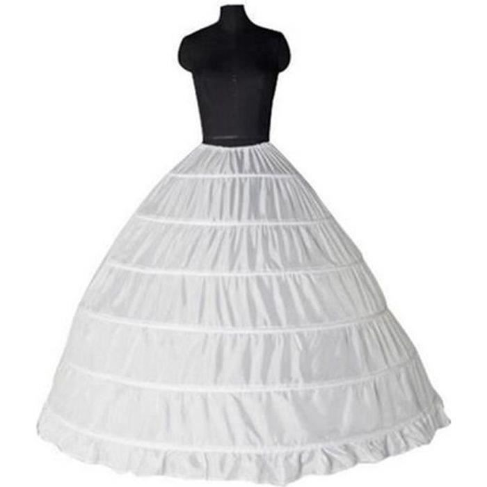 6 Anneaux en Acier Mariage Jupon Robe de Bal de Mariage Crinoline Jupe ...