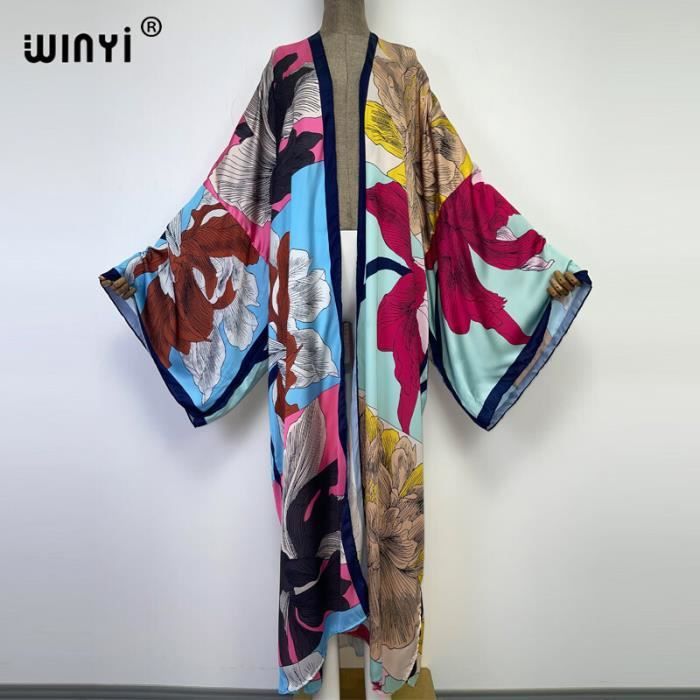 Robe de plage,WINYI-Cardigan de plage à manches longues pour femme ...