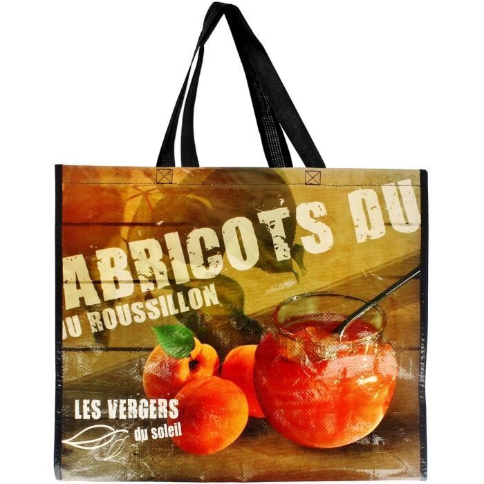 Sac Pour Course Shopping Cabas Collection Du Terroir Abricots Noir ...