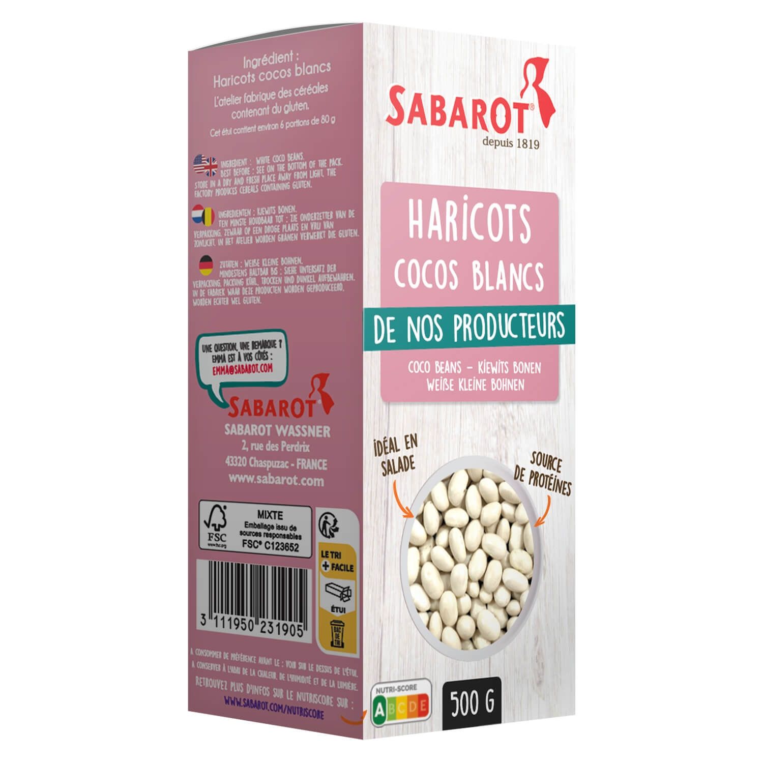 Haricots cocos blancs paquet de 500g Sabarot - Cdiscount Au quotidien