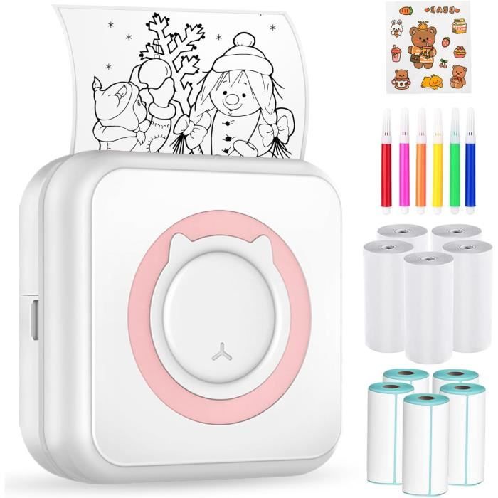 Mini Imprimante Portable,Mini Imprimante Bluetooth Rechargeable Par Usb ...