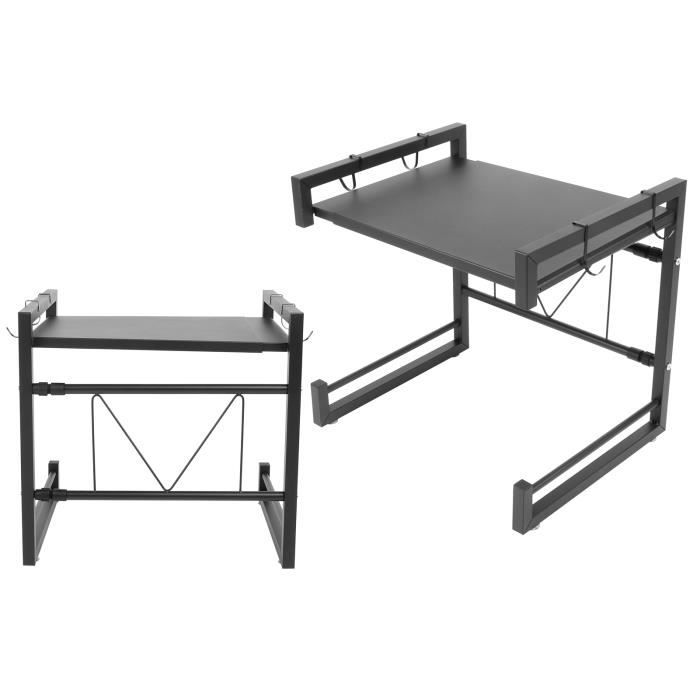 Porte-micro-ondes rétractable, comptoir de cuisine - Shipenophy - Noir ...