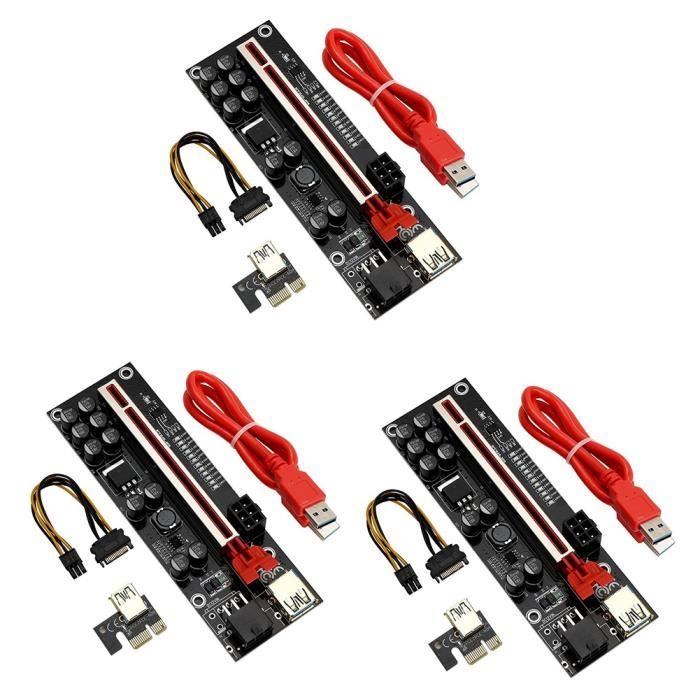3 PièCes SéRies Carte Adaptateur PCIE VER011 PRO Jeu de Câbles D ...