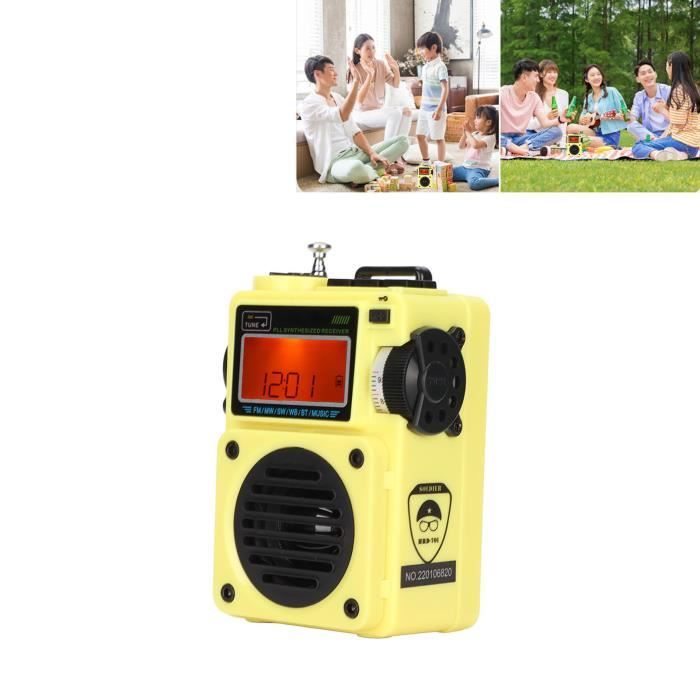 TMISHION Digital Radio, Support Memory Card Pocket Radio Multifunctional for Home Kaki Jaune ...